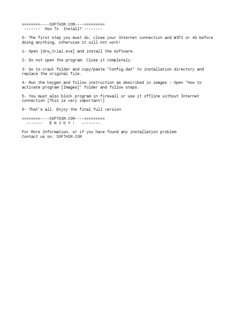 How to install and activate drw_trial software offline | PDF