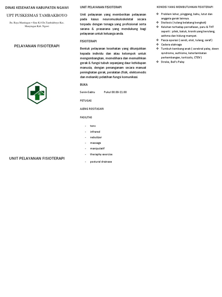 Brosur Fisioterapi | PDF