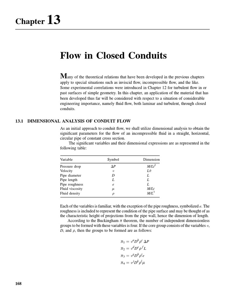 Chapter 13 Flow in Closed Conduits | PDF | Reynolds Number | Turbulence