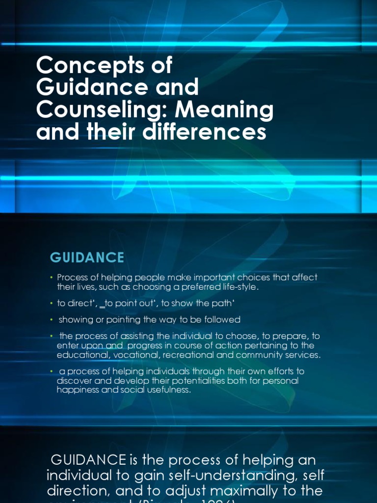 Concepts of Guidance and Counseling 2 | School Counselor | Psychotherapy