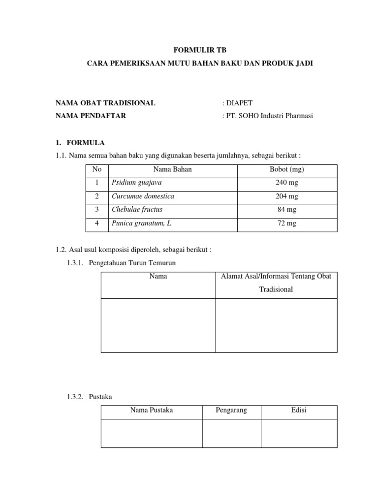 FORMULIR TB Diapet | PDF