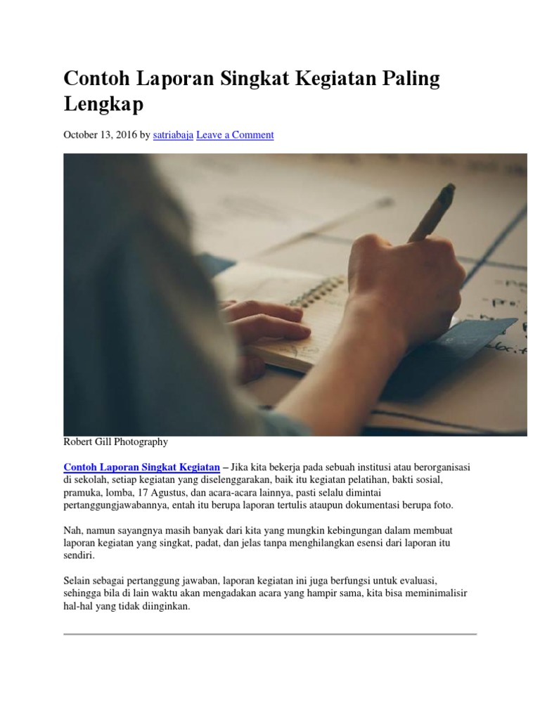Contoh Laporan Singkat | PDF