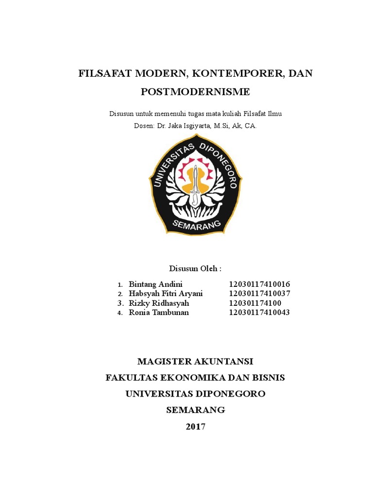 Filsafat Modern, Kontemporer, Dan Postmodern | PDF | Filsafat