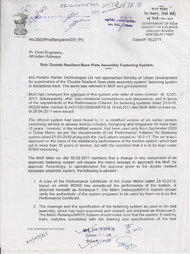 Pandrol Rahee Double Resilient Base Plate Assembly System 07.10.11 | PDF