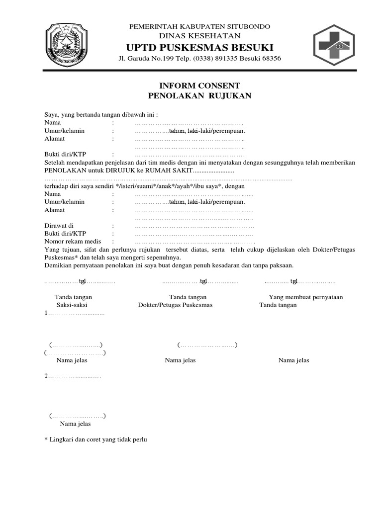 Lembar Penolakan Rujukan | PDF