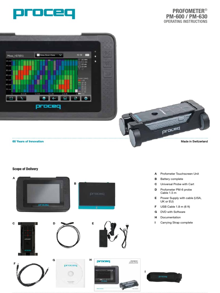 Spesifikasi Profometer PM 600 PROCEQ Rebar Locator 081289854242 | PDF ...