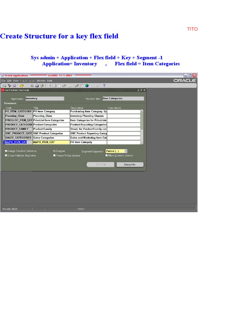 Flexfield Structre And Value Set Pdf