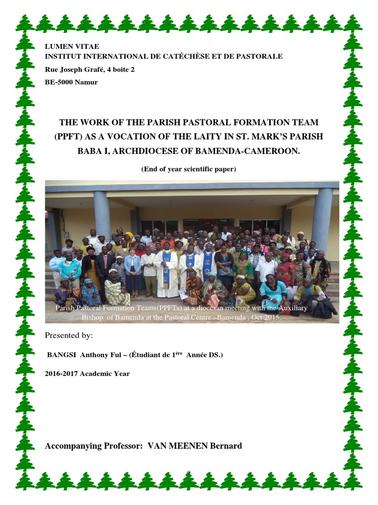 The role of the parish pastoral formation team... in the Archdiocese of ...