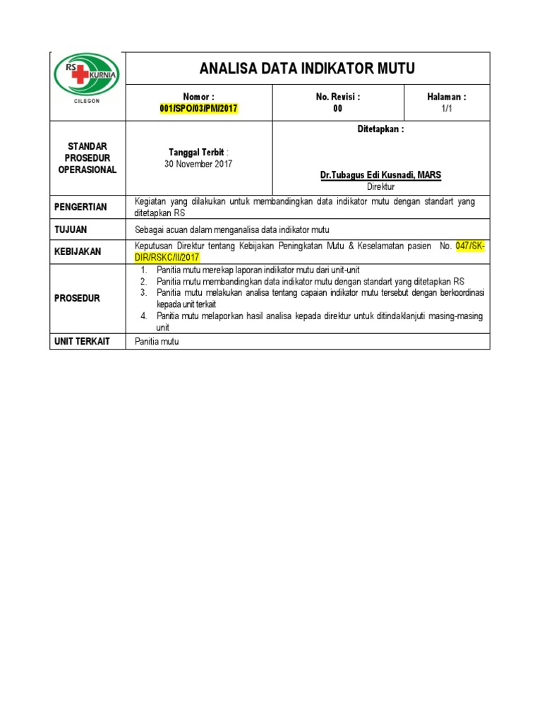 Spo Analisa Data Indikator Mutu | PDF