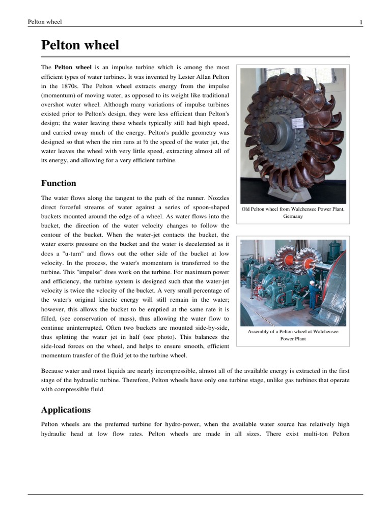 Pelton Wheel | PDF | Mechanical Engineering | Physics