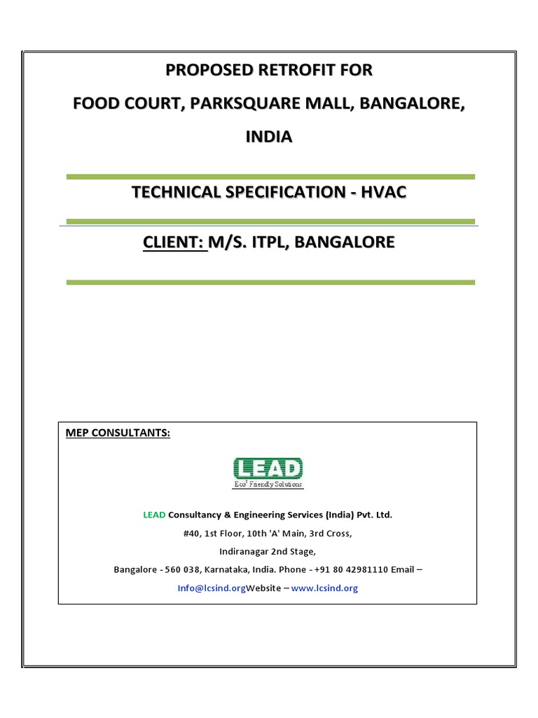 HVAC Technical Specification | PDF | Air Conditioning | Specification ...
