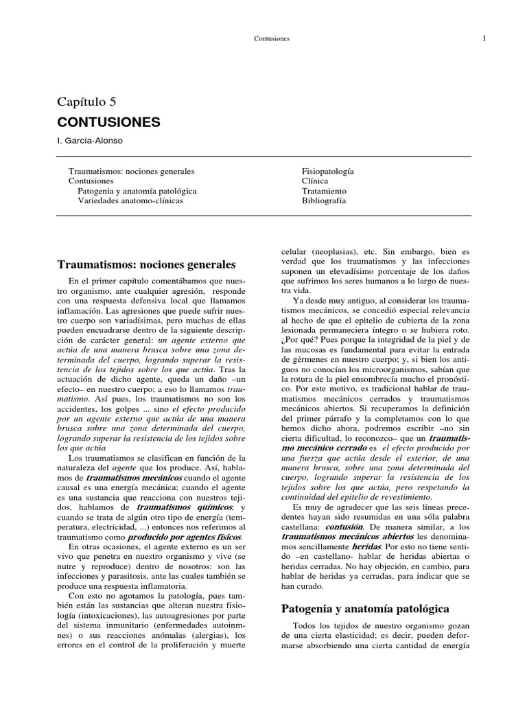 Tipos y grados de contusiones | PDF | Lesión | Sangre