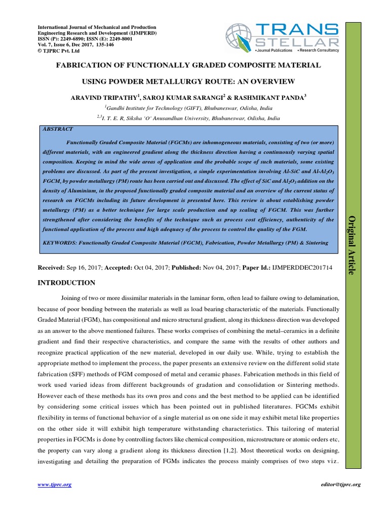 Fabrication of Functionally Graded Composite Material Using Powder ...
