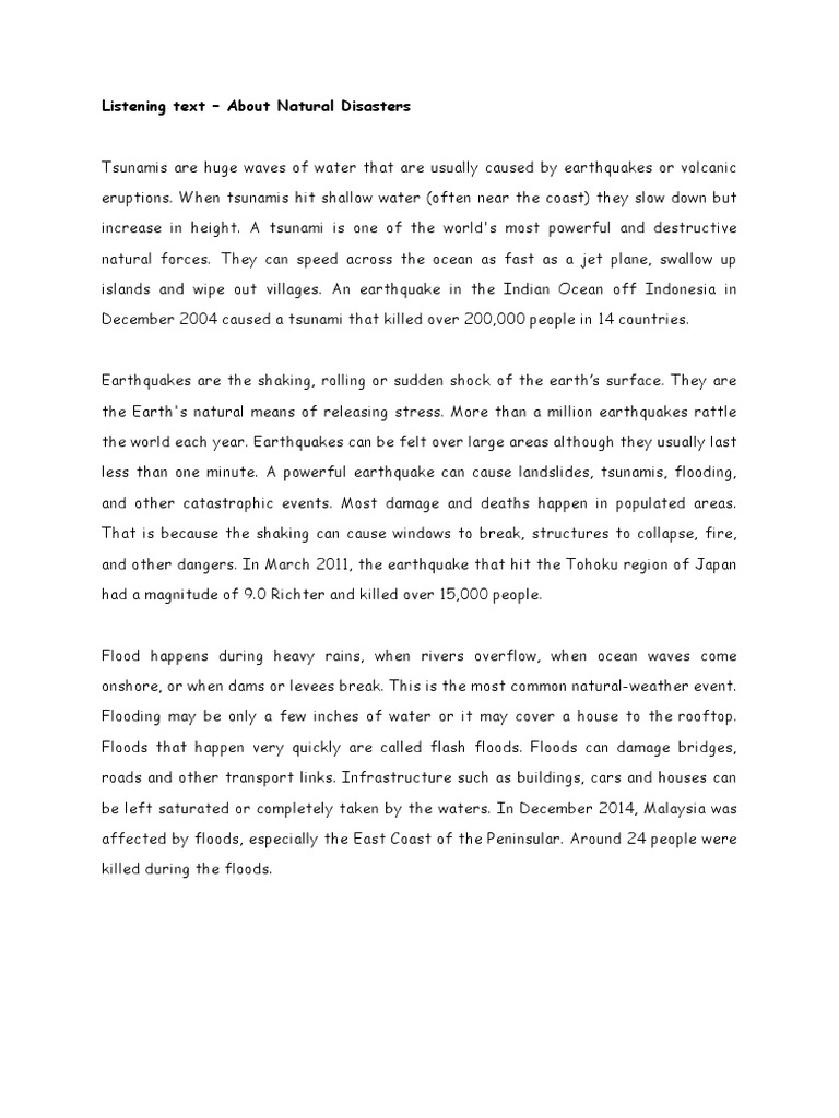 Facts About Natural Disasters | PDF