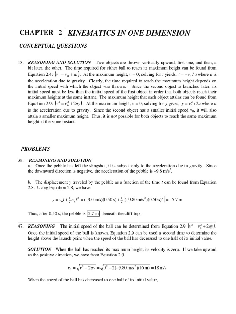 Kinematics in One Dimension: Conceptual Questions | PDF | Speed | Gravity