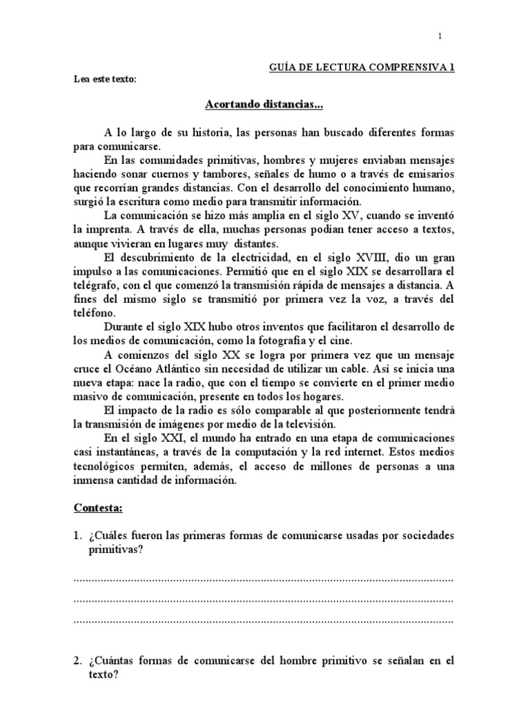 7º basico Lectura Comprensiva 1
