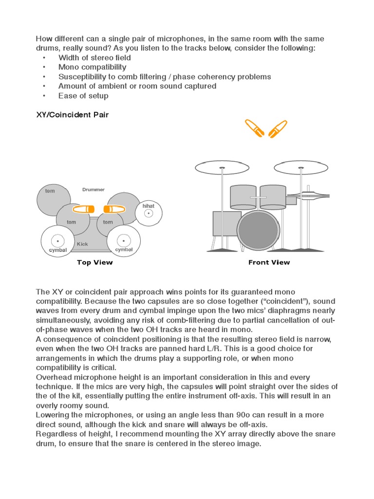 Drum Miking Techniques Guide | PDF | Drum Kit | Microphone
