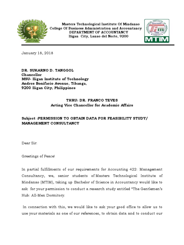 Request Letter To Conduct A Research Study | PDF