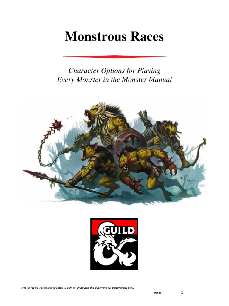 DMS Guild 5e Monstrous Races | Dungeons & Dragons | Werewolves