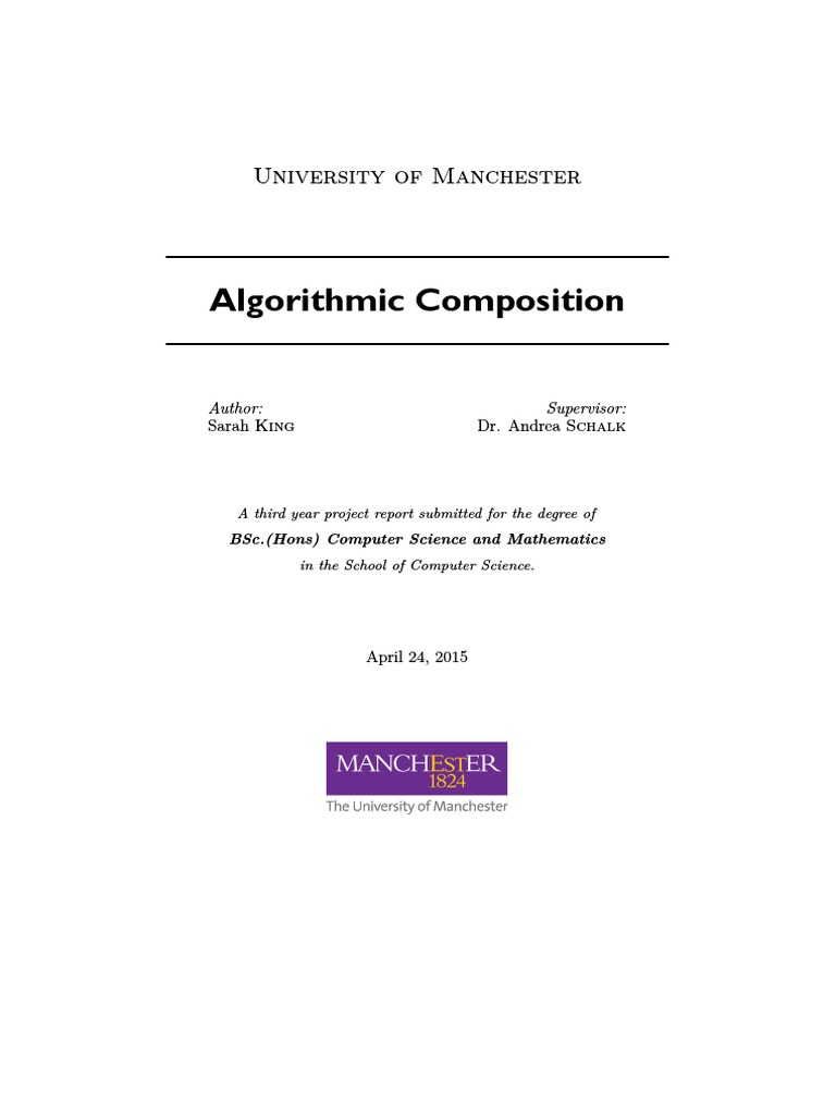 Algorithmic Composition | PDF | Markov Chain | Musical Compositions Algorithmic Composition | PDF | Markov Chain | Musical Compositions