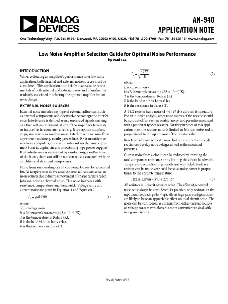 An 940 | PDF | Amplifier | Operational Amplifier