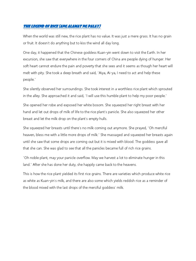 The Legend of Rice | PDF