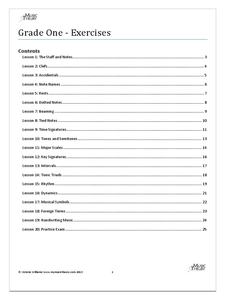 Grade 1 - Exercises | PDF | Scale (Music) | Interval (Music)
