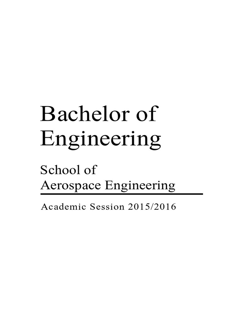 Bachelor of Engineering Aerospace 2015 2016 | PDF | Engineering ...