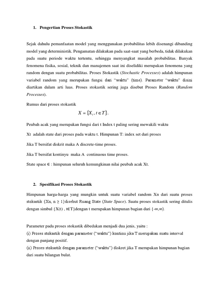 Proses Stokastik | PDF | Metode & Bahan Ajar