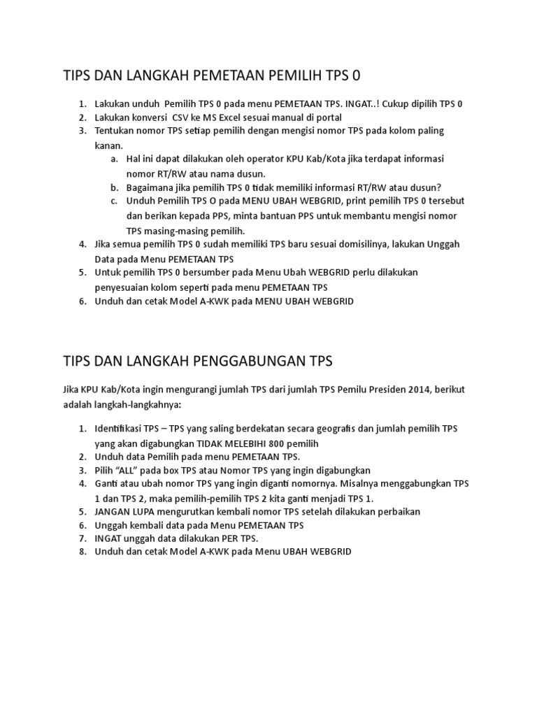 Tips Pemetaan Dan Penggabungan Tps | PDF