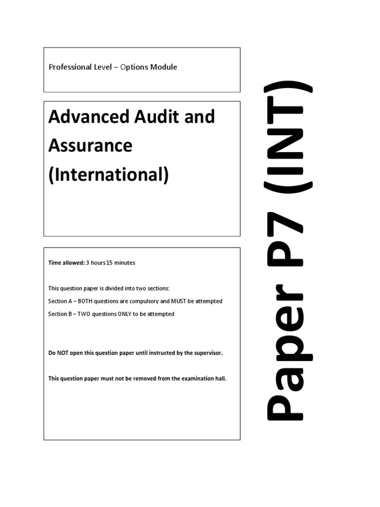 P7 Questions | PDF | Audit | Balance Sheet