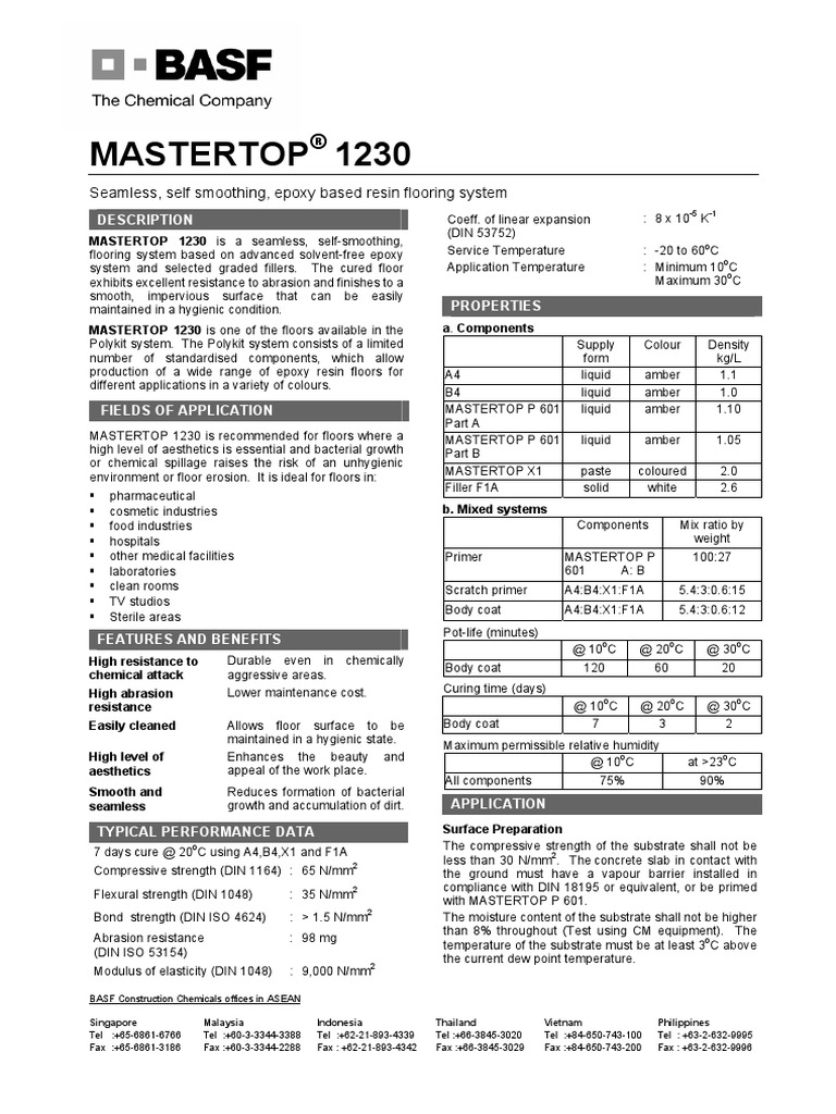 Mastertop 1230 Asean | PDF | Epoxy | Industrial Processes