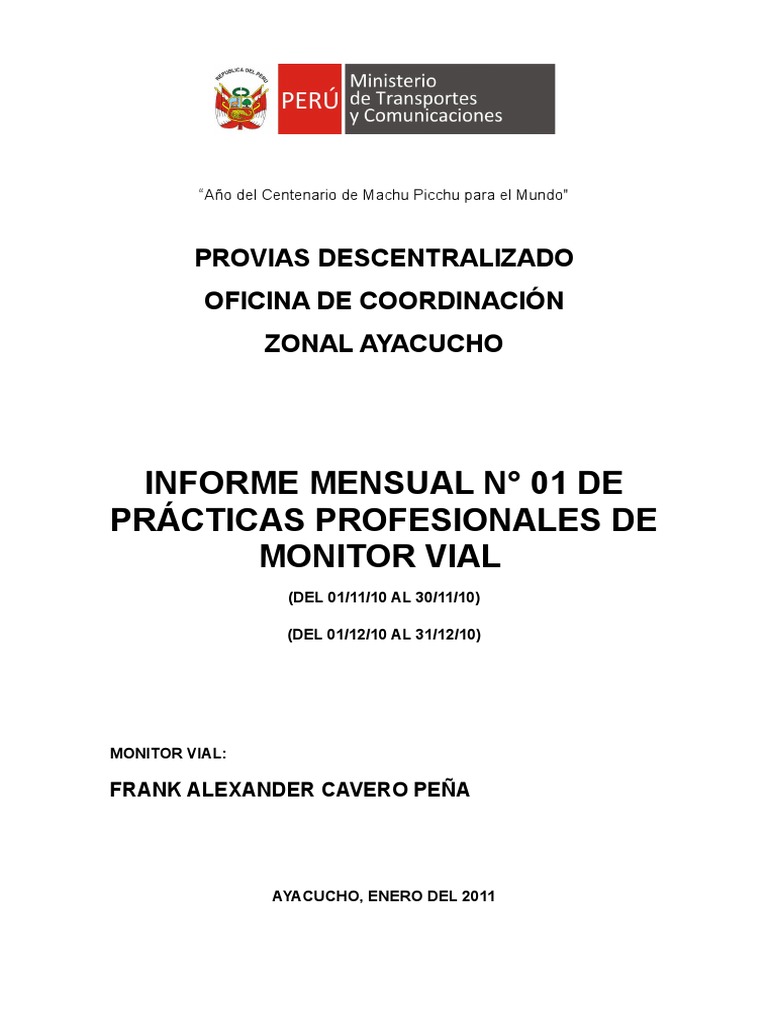 Informe #01-2011 de Monitores Ivp Lucanas | PDF | Naturaleza