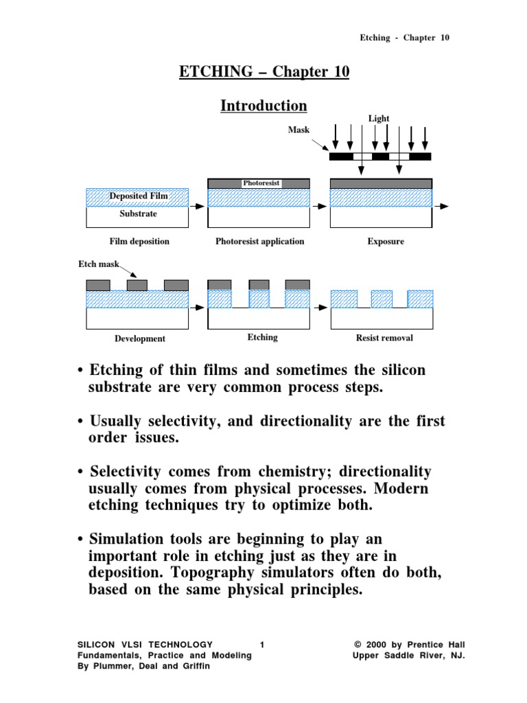 Etching - Chapter 10: Photoresist | PDF | Sputtering | Plasma (Physics)