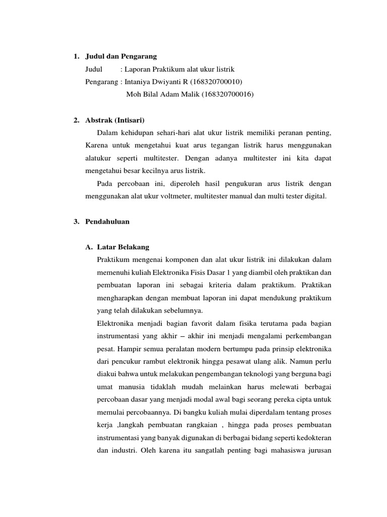 Laporan Praktikum Alat Ukur | PDF