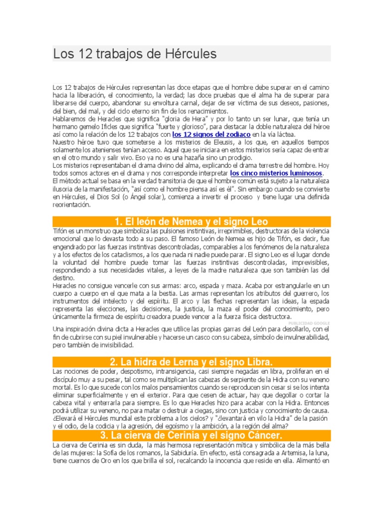 Los 12 Trabajos de Hércules | PDF | Alma | Amor