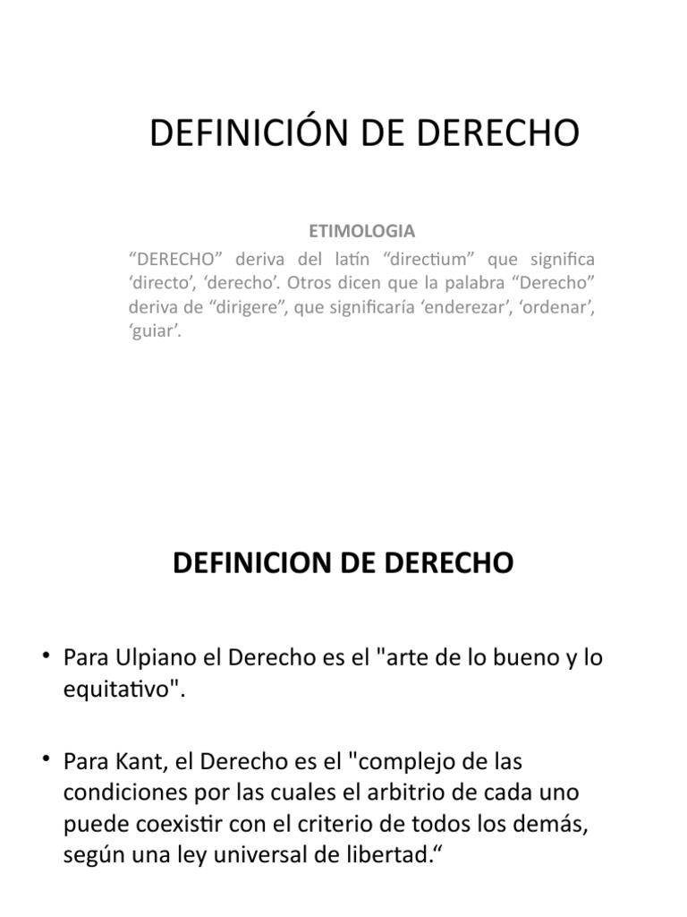 Definición De Derecho