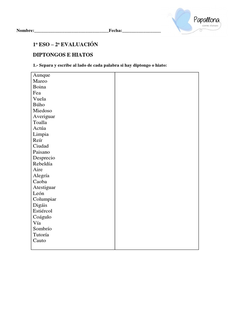 Hiatos y Diptongos | PDF