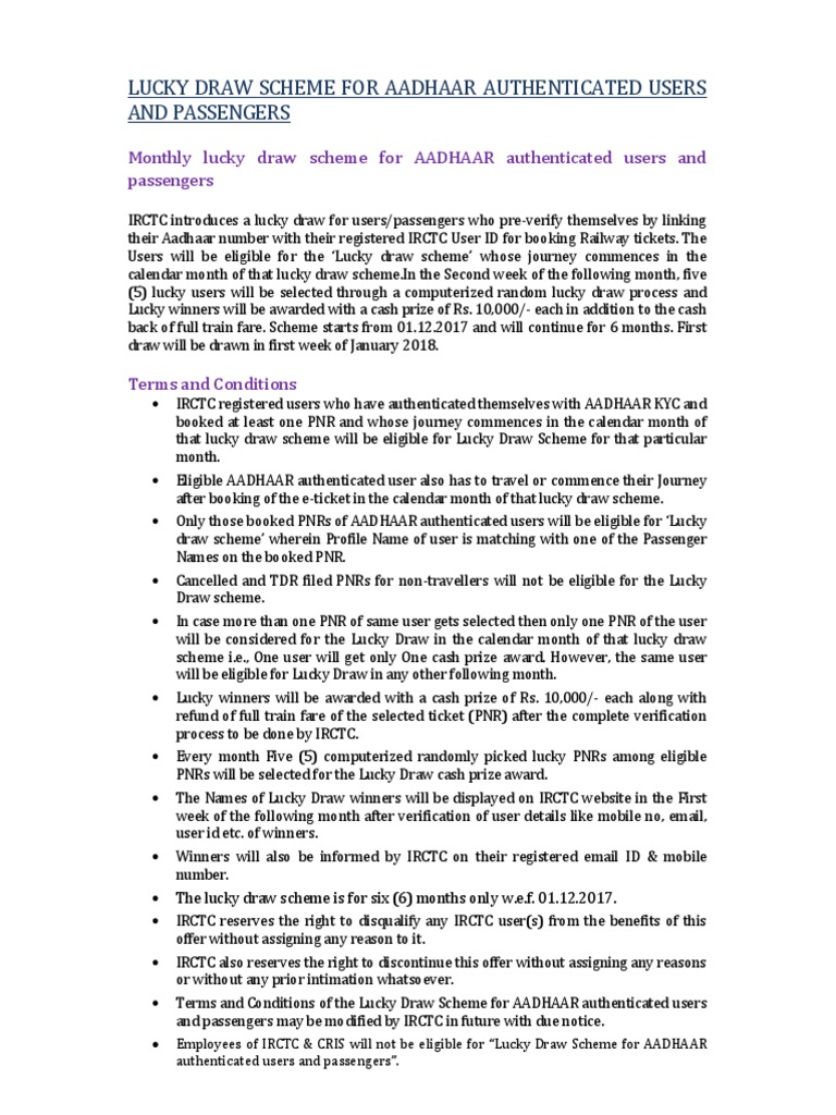 New Lucky Draw Scheme | PDF | Service Industries | Computing And ...