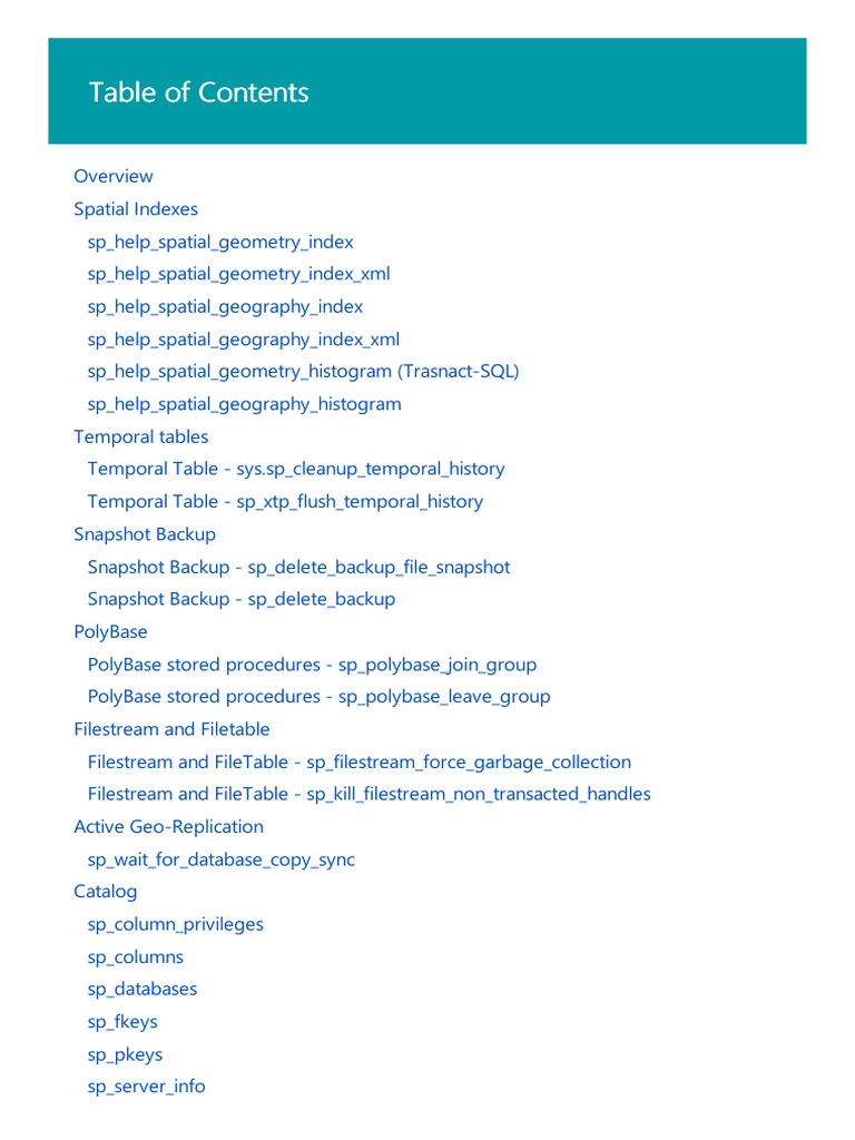 Different Stored Procedures in SQL Server | PDF | Microsoft Sql Server ...