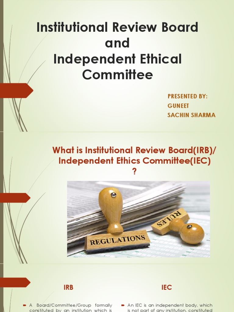 PPPT ON Institutional Review Board ETHICS COMMITTEE by sachin sharma ...