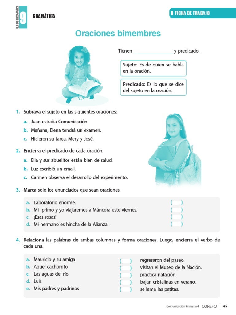 2017 GRAM U9 Sujeto y Predicado Estructura | PDF | Predicado (Gramática ...