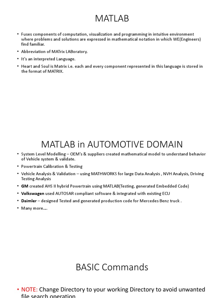 MATLAB PPT | PDF | Matlab | Control Flow