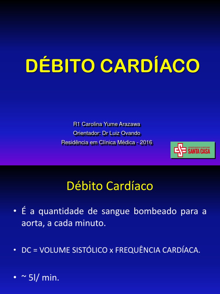 Aula Débito Cardíaco | PDF | Choque (circulatório) | Coração