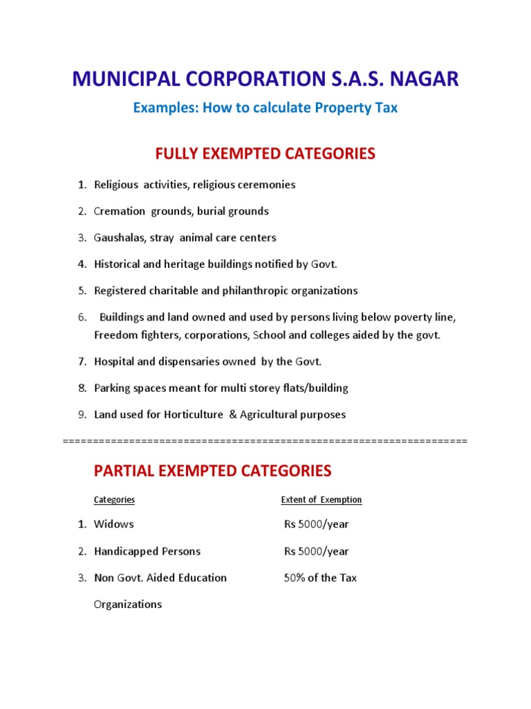 P Tax Examples | Download Free PDF | Property Tax | Payments