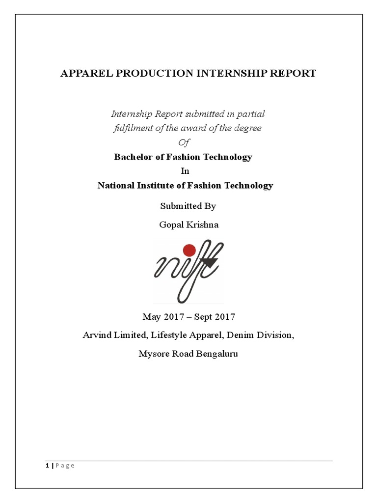 Arvind Report Apparel IntrnshipJury Work | PDF | Sewage Treatment | Industries