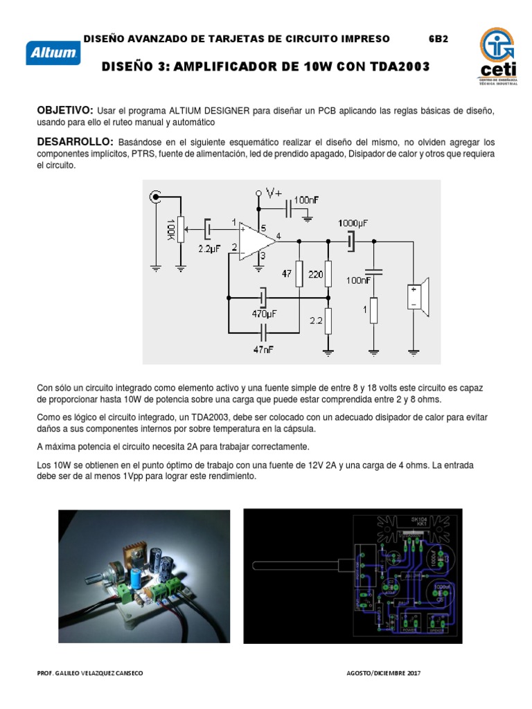 Diseño PCB con TDA2003 en Altium | PDF | Tecnología