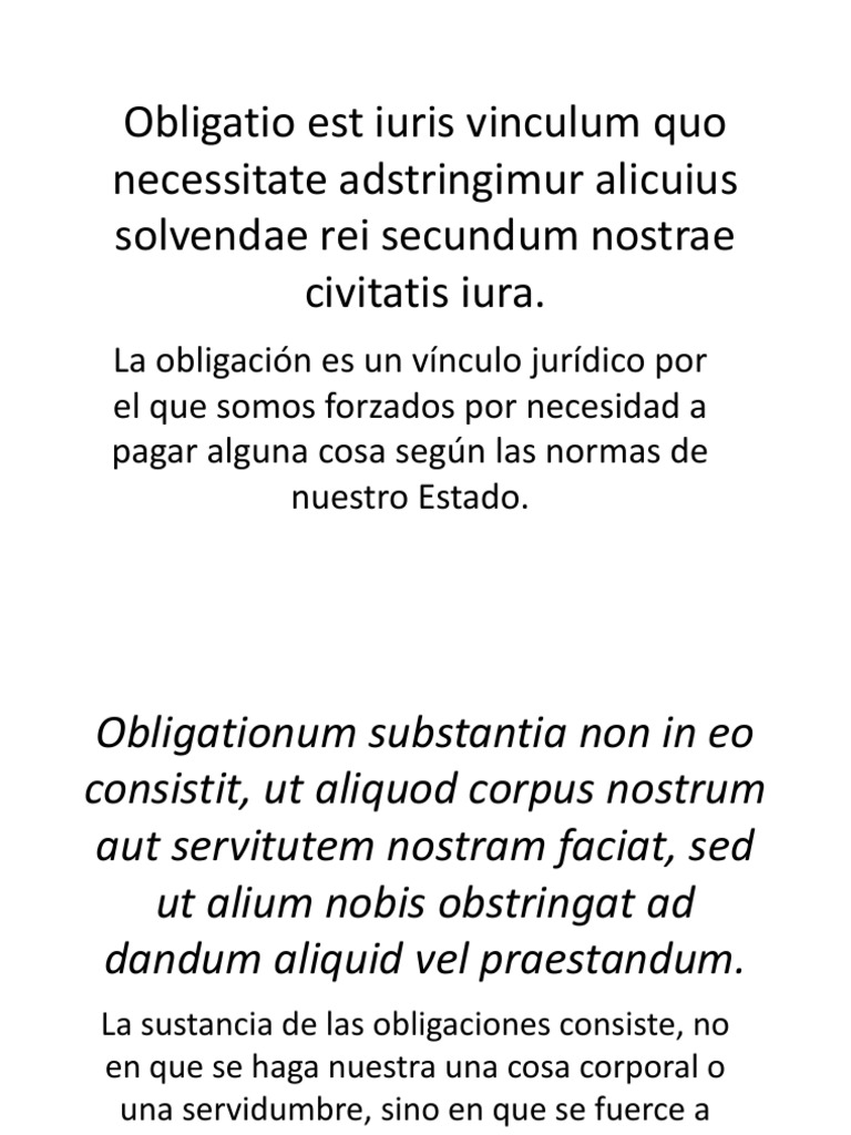 Obligatio Est Iuris Vinculum Quo Necessitate Adstringimur Alicuius | PDF