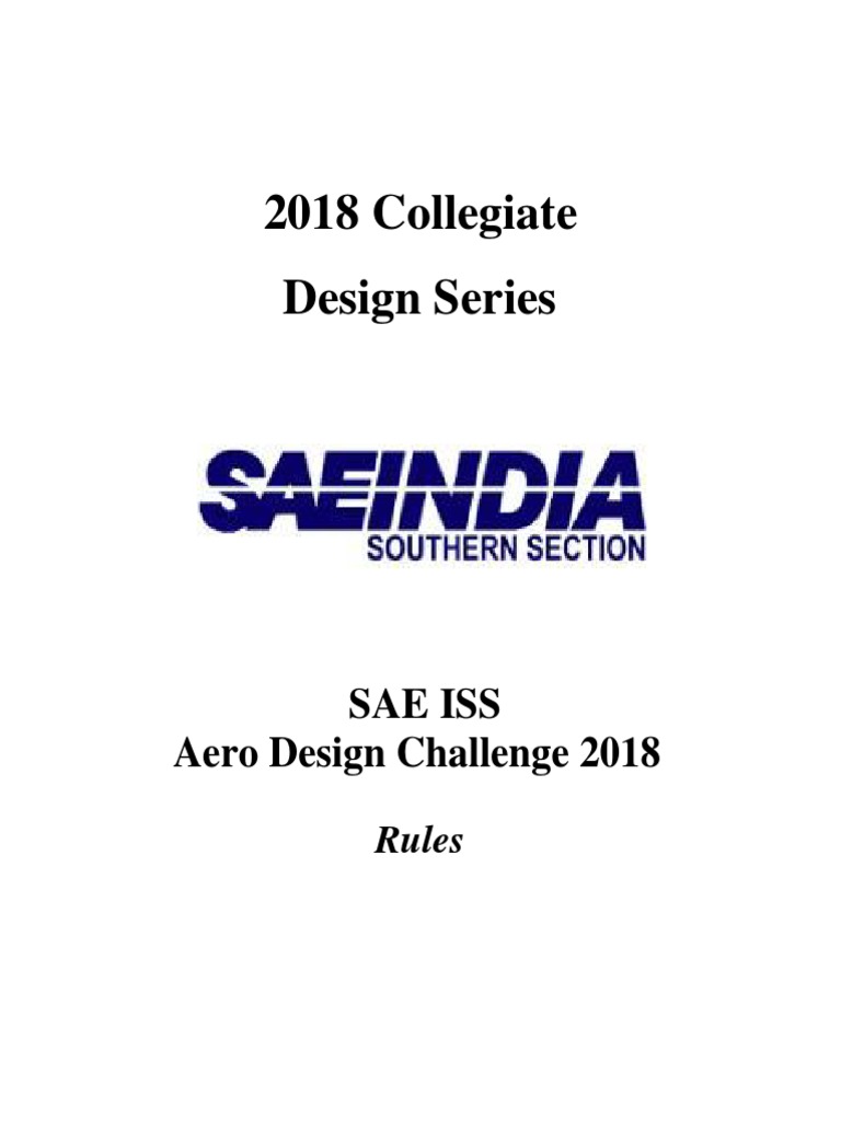 Rule Book SAEISS Aero Design Challenge 2018 PDF | PDF | Takeoff | Aircraft