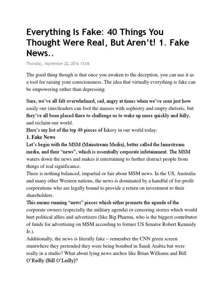 Everything Is Fake | PDF | Trans Pacific Partnership | Money